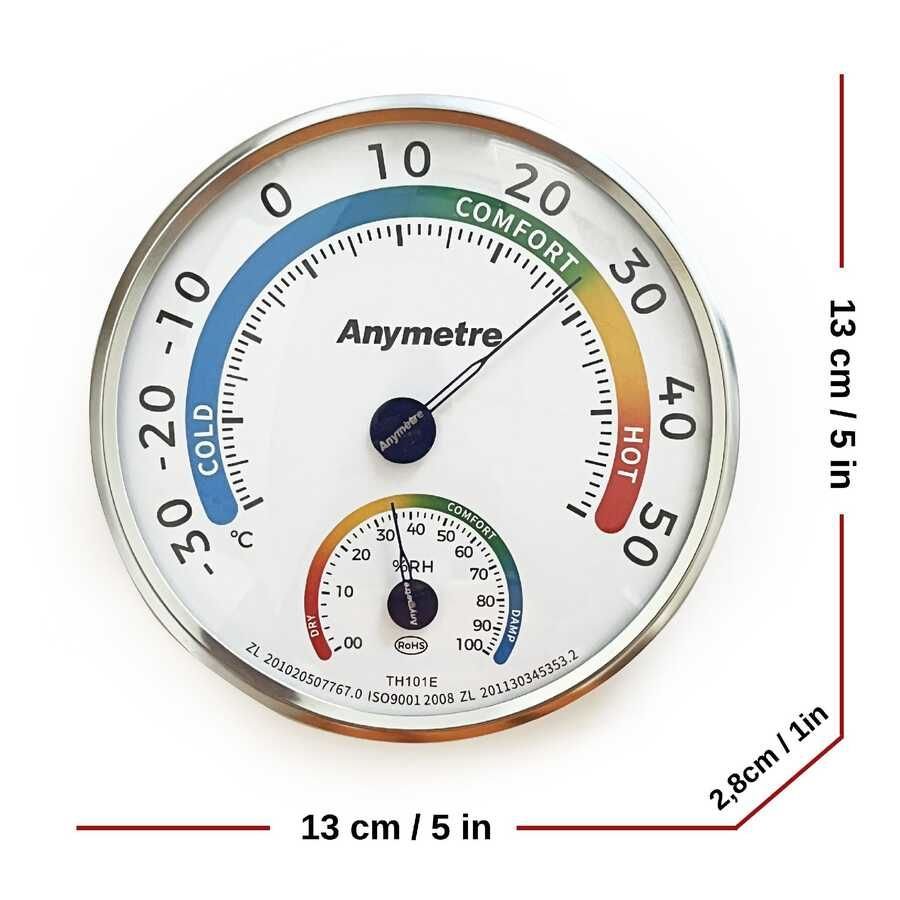 Anymetre Termometre-Higrometre. Mekanik (Nem ve Sıcaklık Ölçer) TH101E